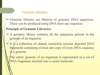 Principle and procedure for making Genomic library and cDNA library.pptx