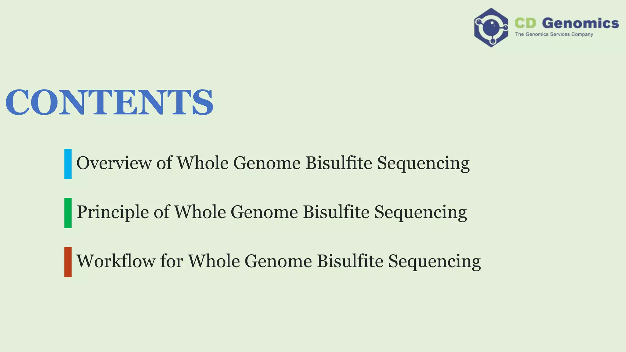 Principle and workflow of whole genome bisulfite sequencing | PPTX