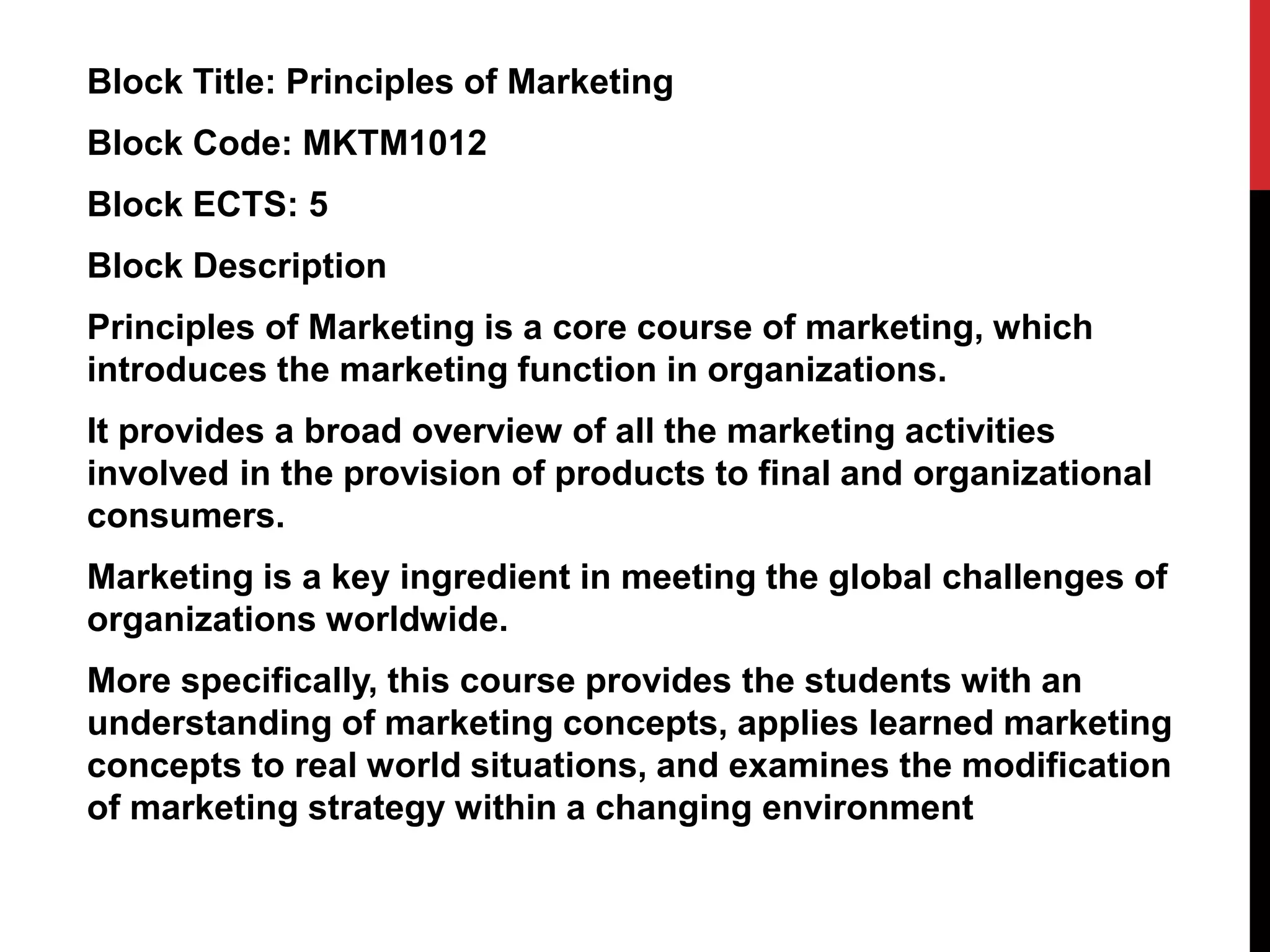 Principle Course Outline.pptx | Business Administration | Business