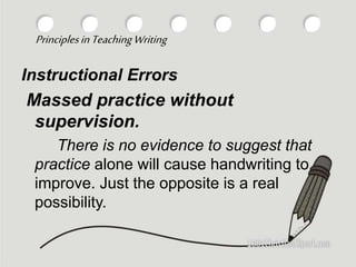 Principle in teaching writing (Penmanship) | PPTX