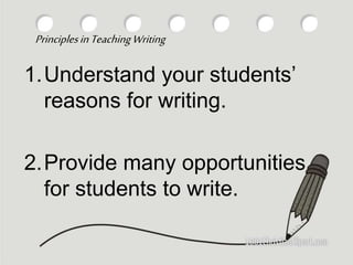 Principle in teaching writing (Penmanship) | PPTX