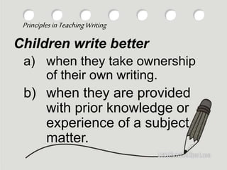 Principle in teaching writing (Penmanship) | PPTX