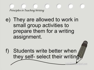 Principle in teaching writing (Penmanship) | PPTX