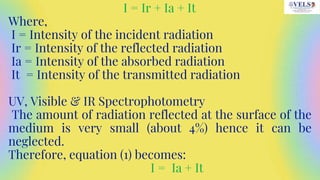 Principle involved in uv visible spectroscopy | PDF