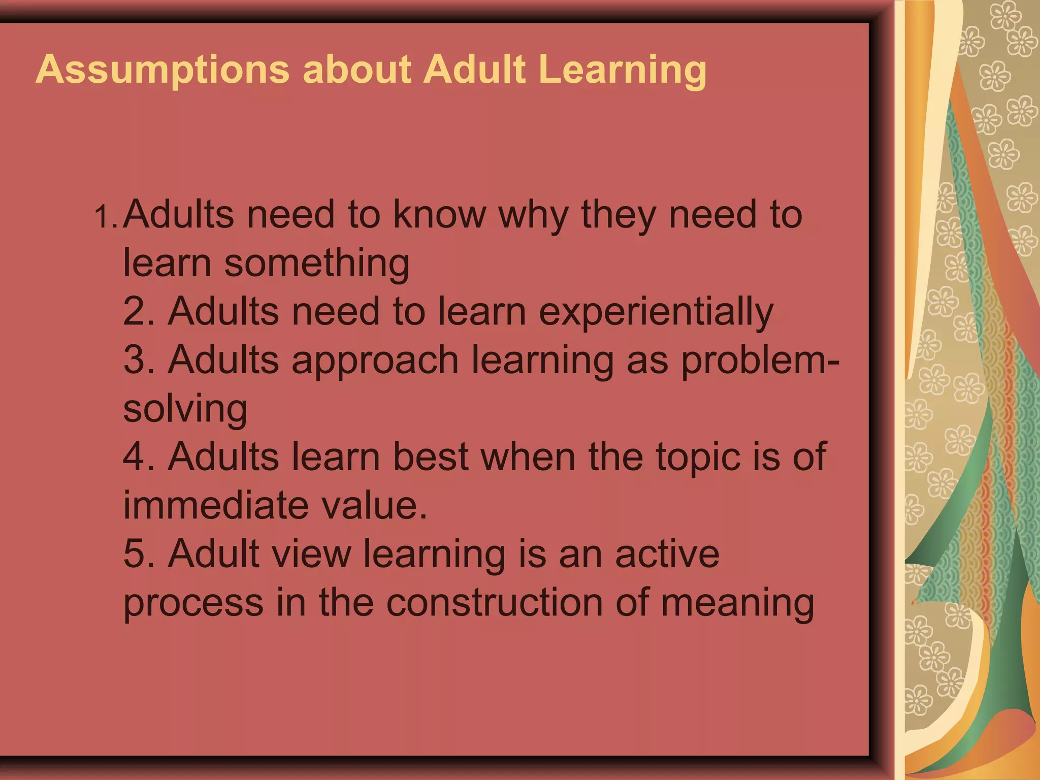 Principle of adult learning | PPT