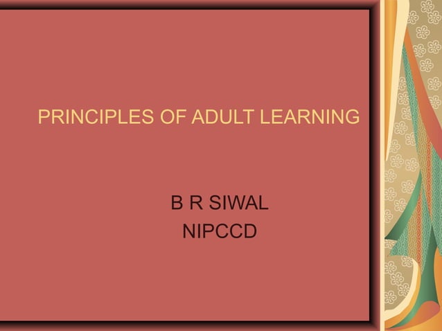 Principle of adult learning | PPT