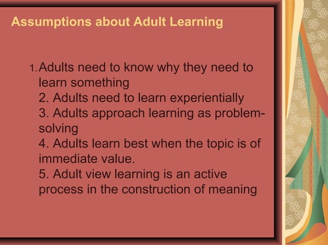Principle of adult learning | PPT