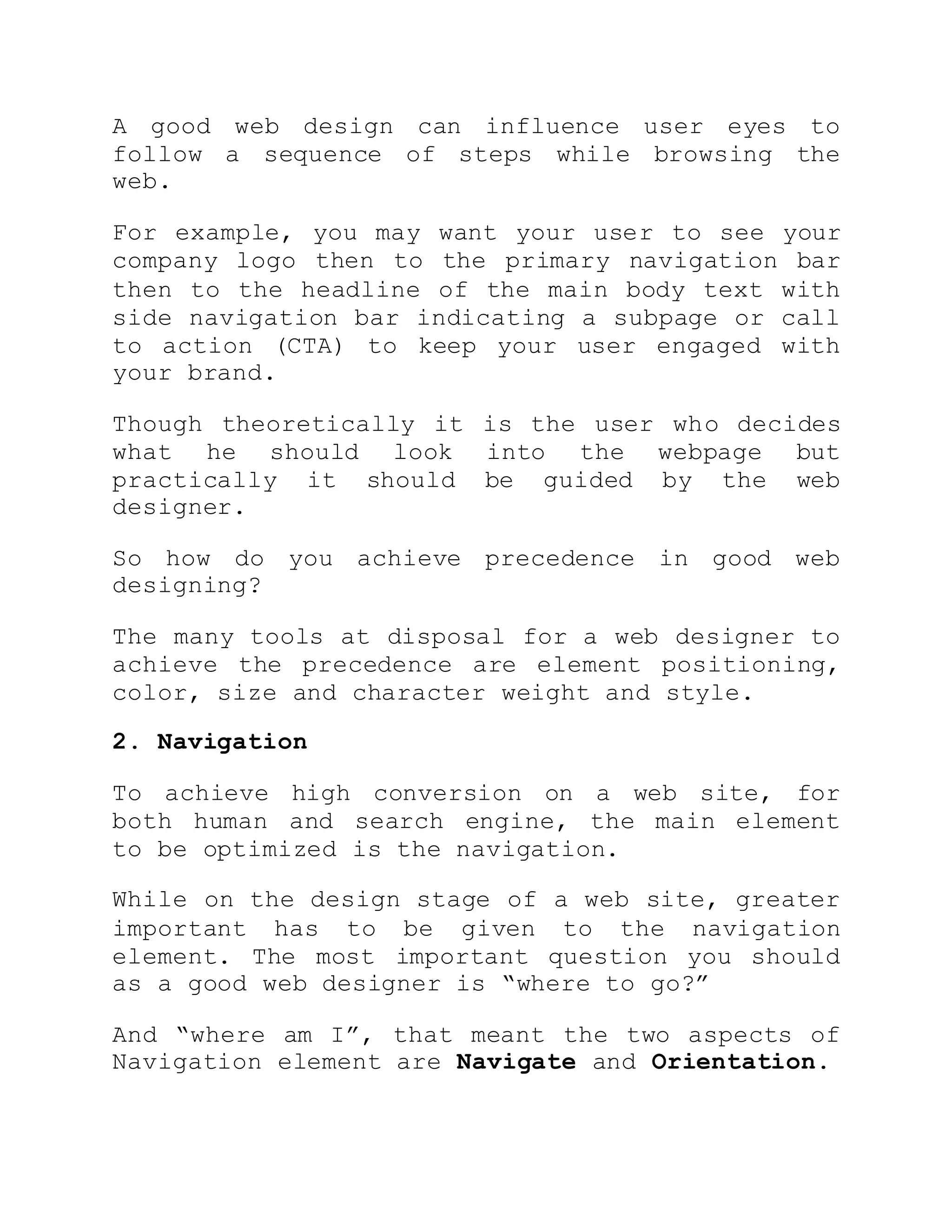 Principle of a good web design | PDF