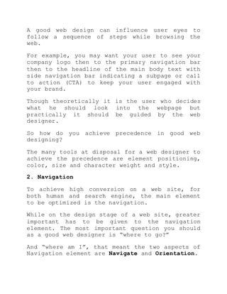 Principle of a good web design | DOCX