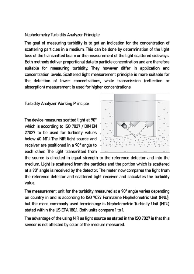 Principles of Turbidity measurement, Electrical conductivity ...
