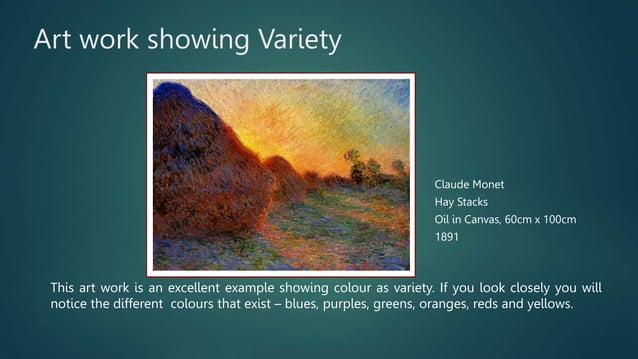 PRINCIPLE OF ART - VARIETY.pptx | Painting | Arts and Crafts