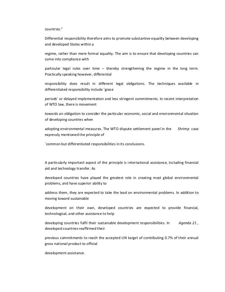 Principle of common but differentiated responibility principle of eia