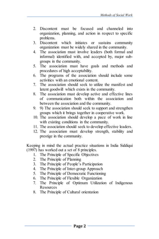 Principle of community work | DOCX