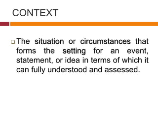 Principle of context | PPTX