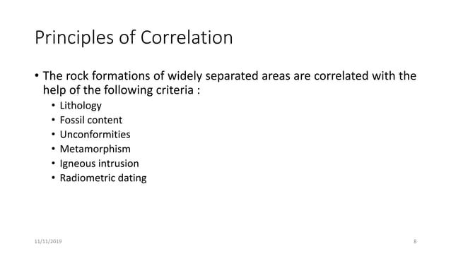 Principle of correlation and fossils | PPTX | Geology | Science
