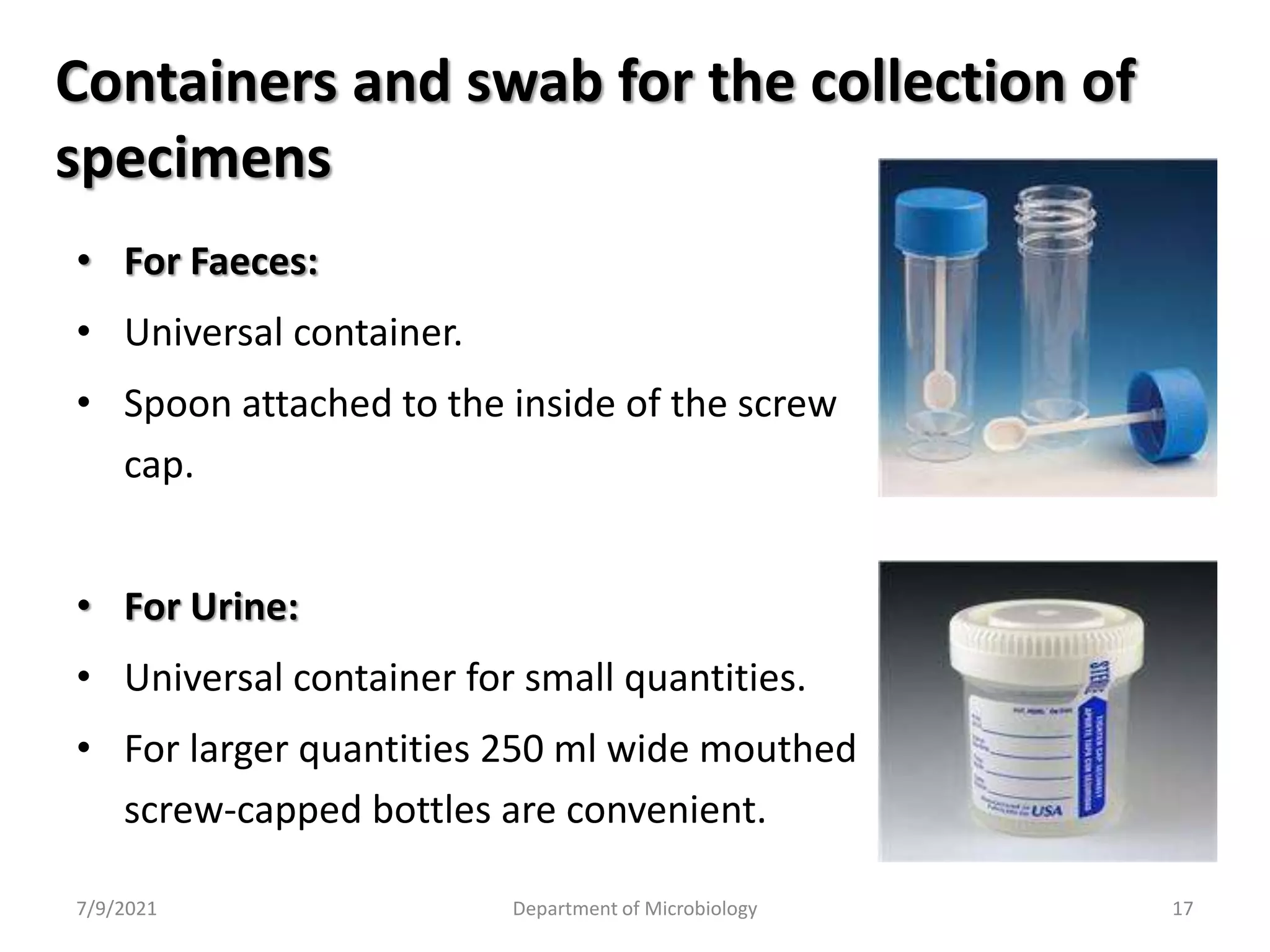 Principle of diagnostic methods collection storage and transport of ...