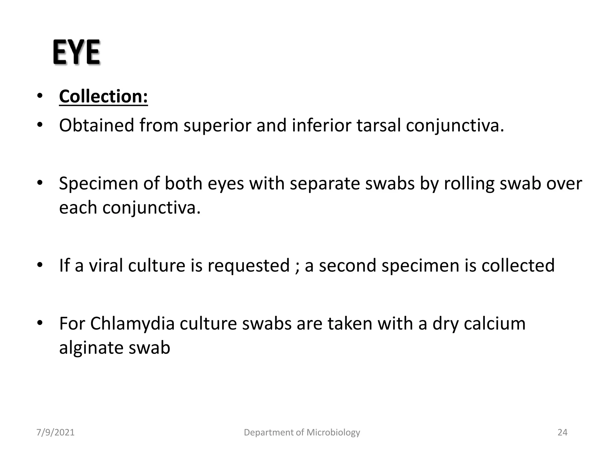 Principle of diagnostic methods collection storage and transport of ...