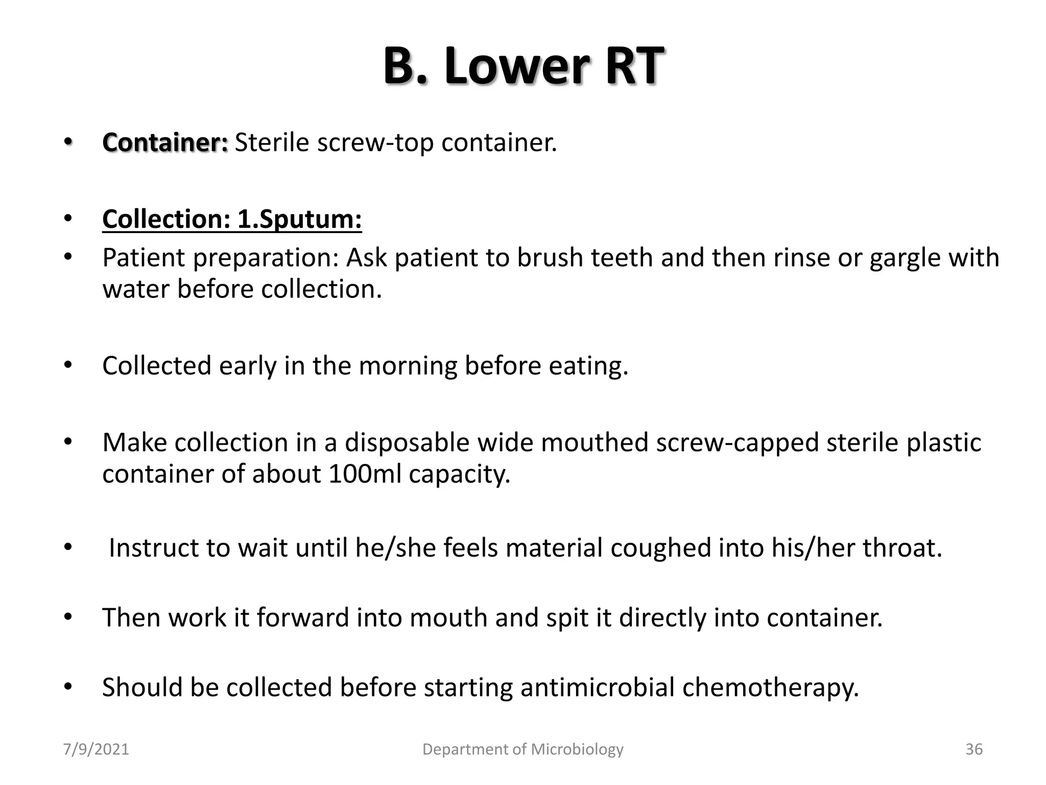 Principle of diagnostic methods collection storage and transport of ...
