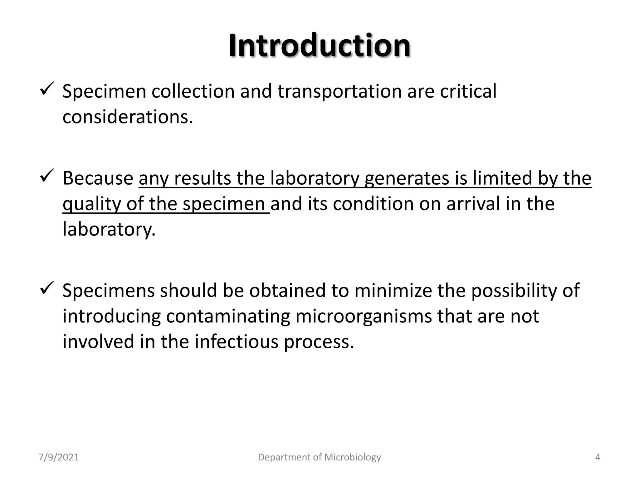 Principle of diagnostic methods collection storage and transport of ...