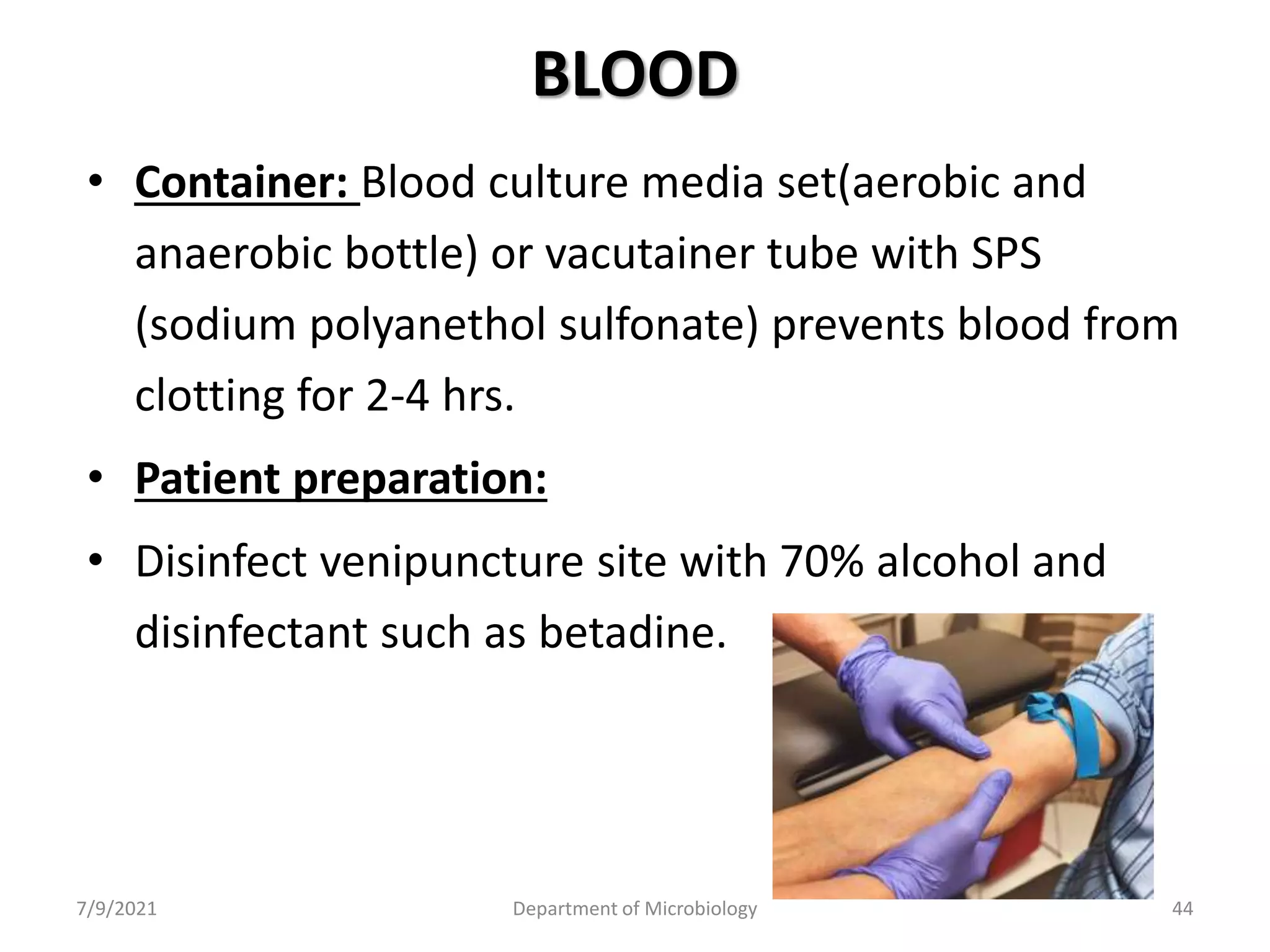 Principle of diagnostic methods collection storage and transport of ...