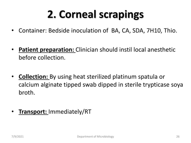Principle Of Diagnostic Methods Collection Storage And Transport Of