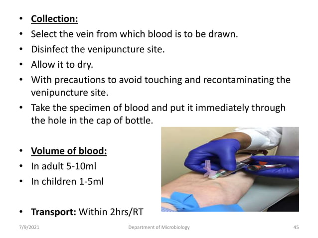 Principle Of Diagnostic Methods Collection Storage And Transport Of