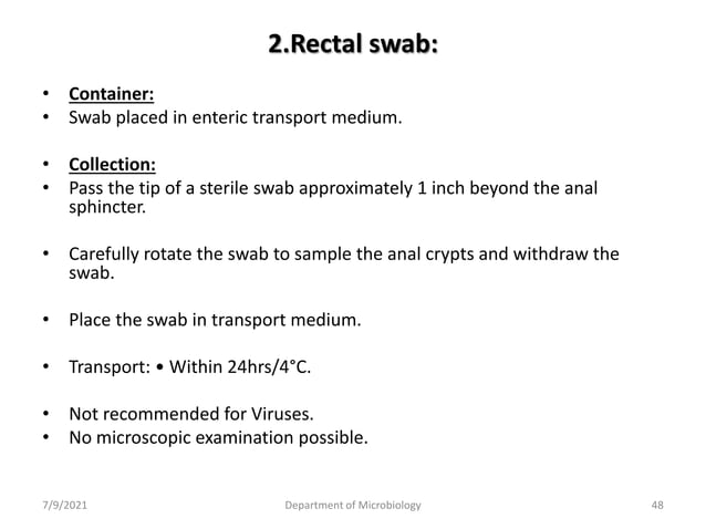 Principle of diagnostic methods collection storage and transport of ...