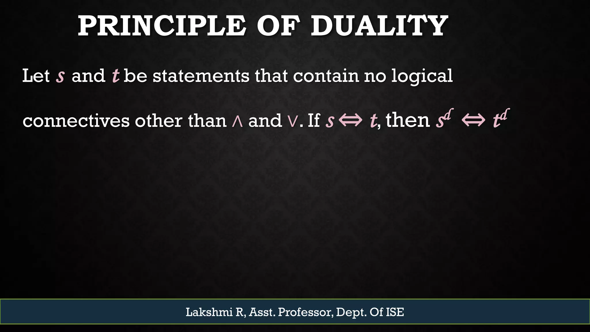 Discrete Mathematical Structures - Fundamentals of Logic - Principle of ...