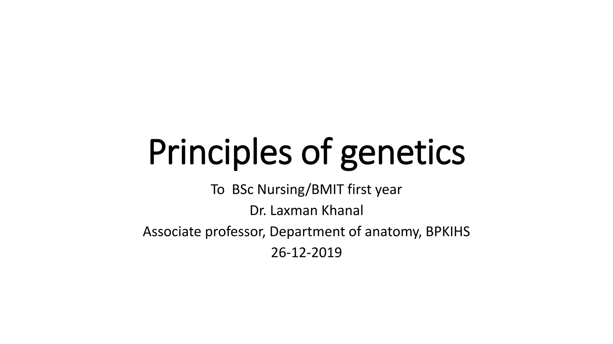 introduction to genetics | PPTX