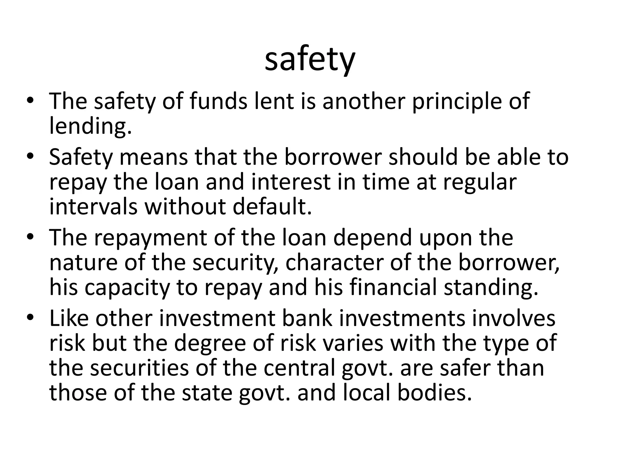 Principle of lending | PPTX