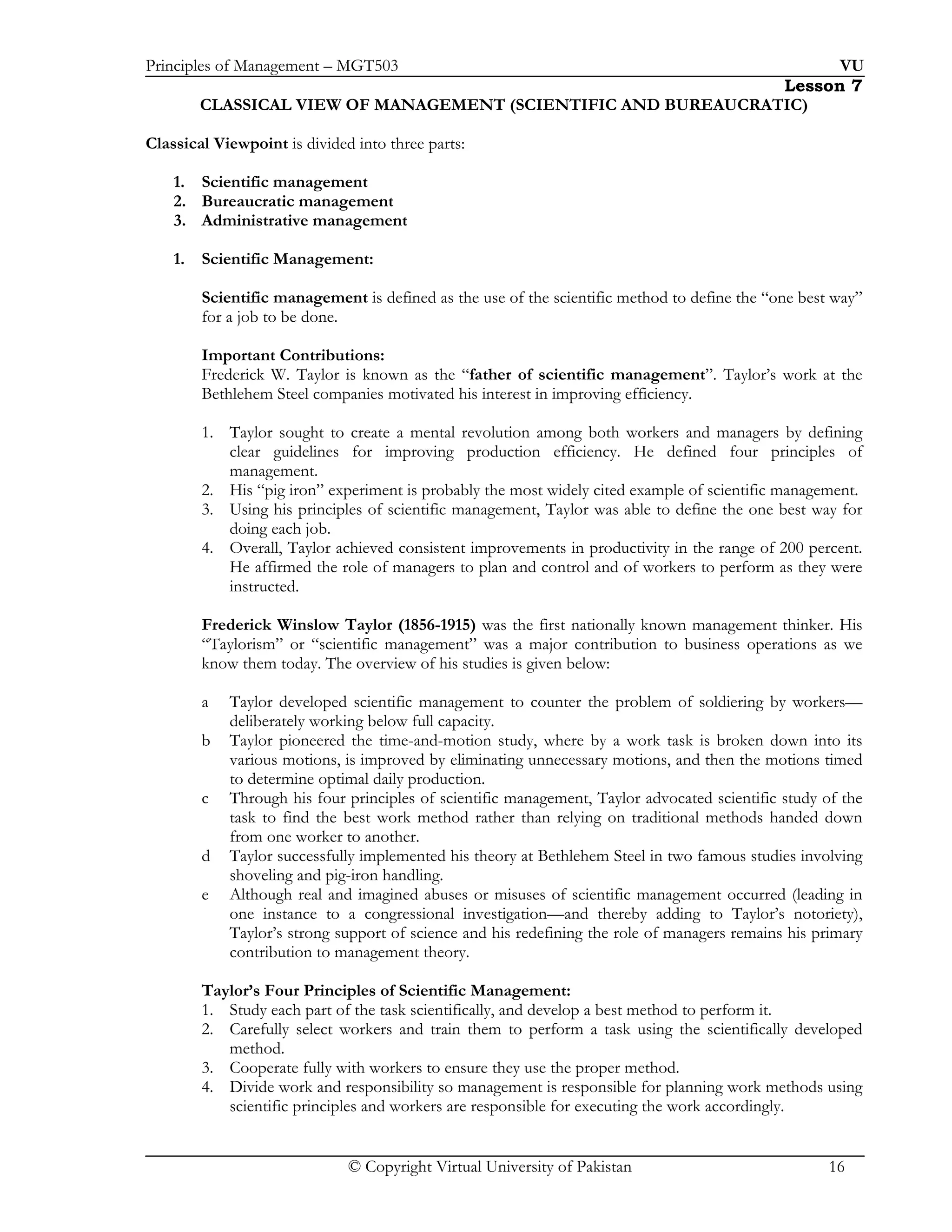 Principle of Management | PDF