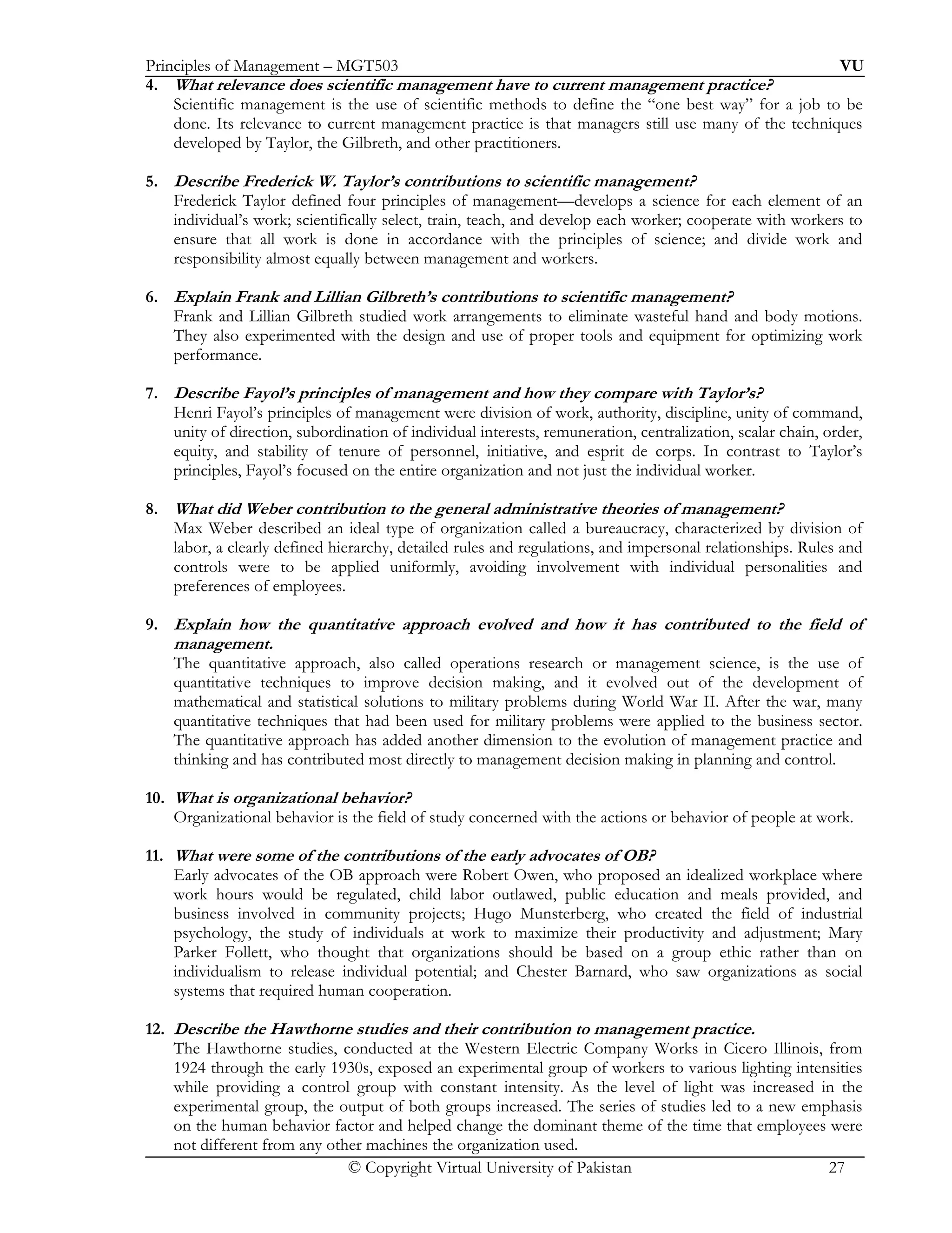 Principle of Management | PDF