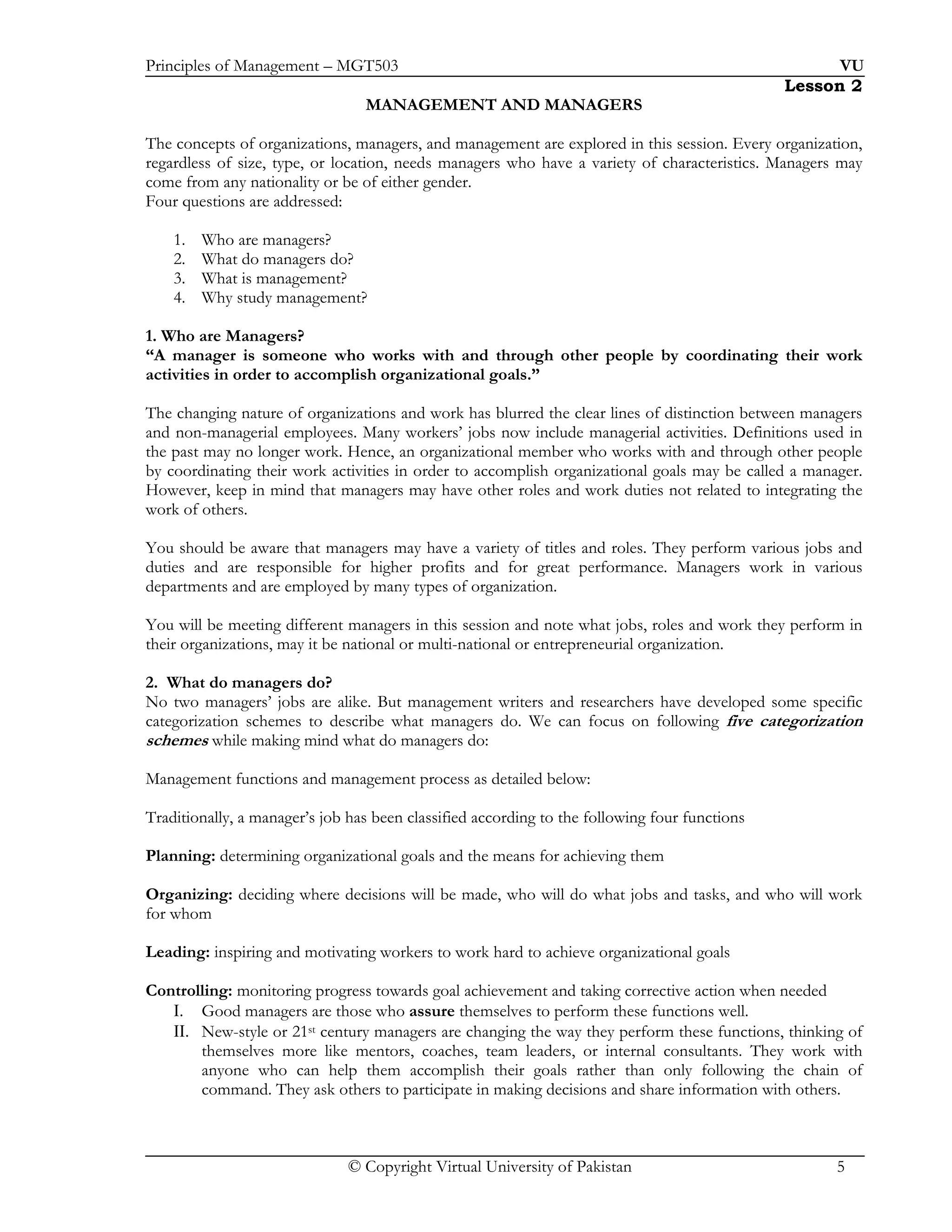 Principle of Management | PDF