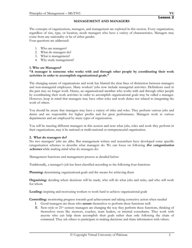 Principle of Management | PDF