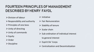 Principle of Management (Henry Fayol) .PPT