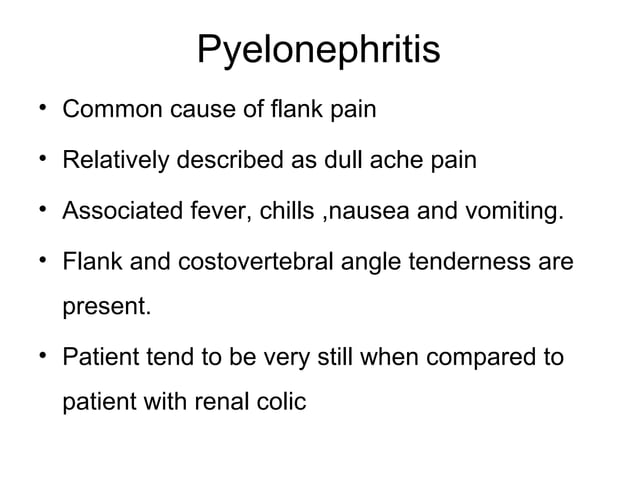 Principle of management of rt flank pain | PPT