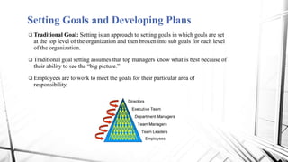 Principle of management Sumaira fatima Goals , traditional objective ...