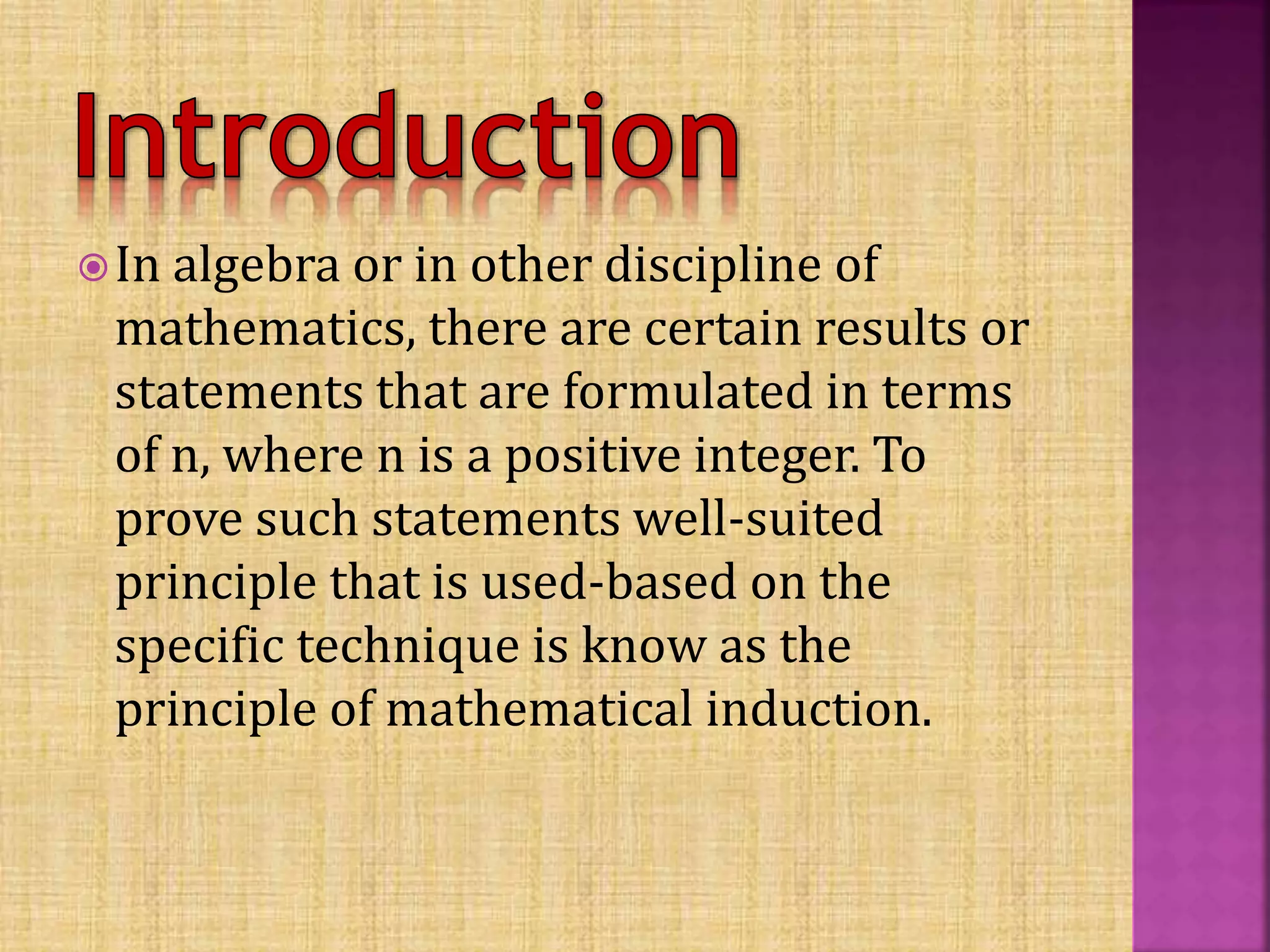 Principle of mathematical induction | PPTX