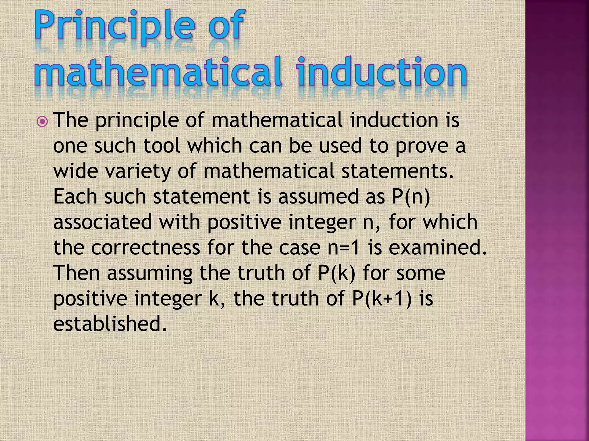 Principle of mathematical induction | PPTX