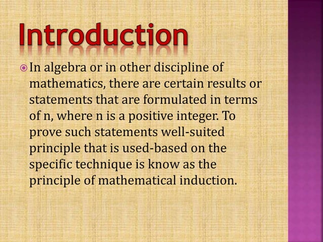 Principle of mathematical induction | PPTX