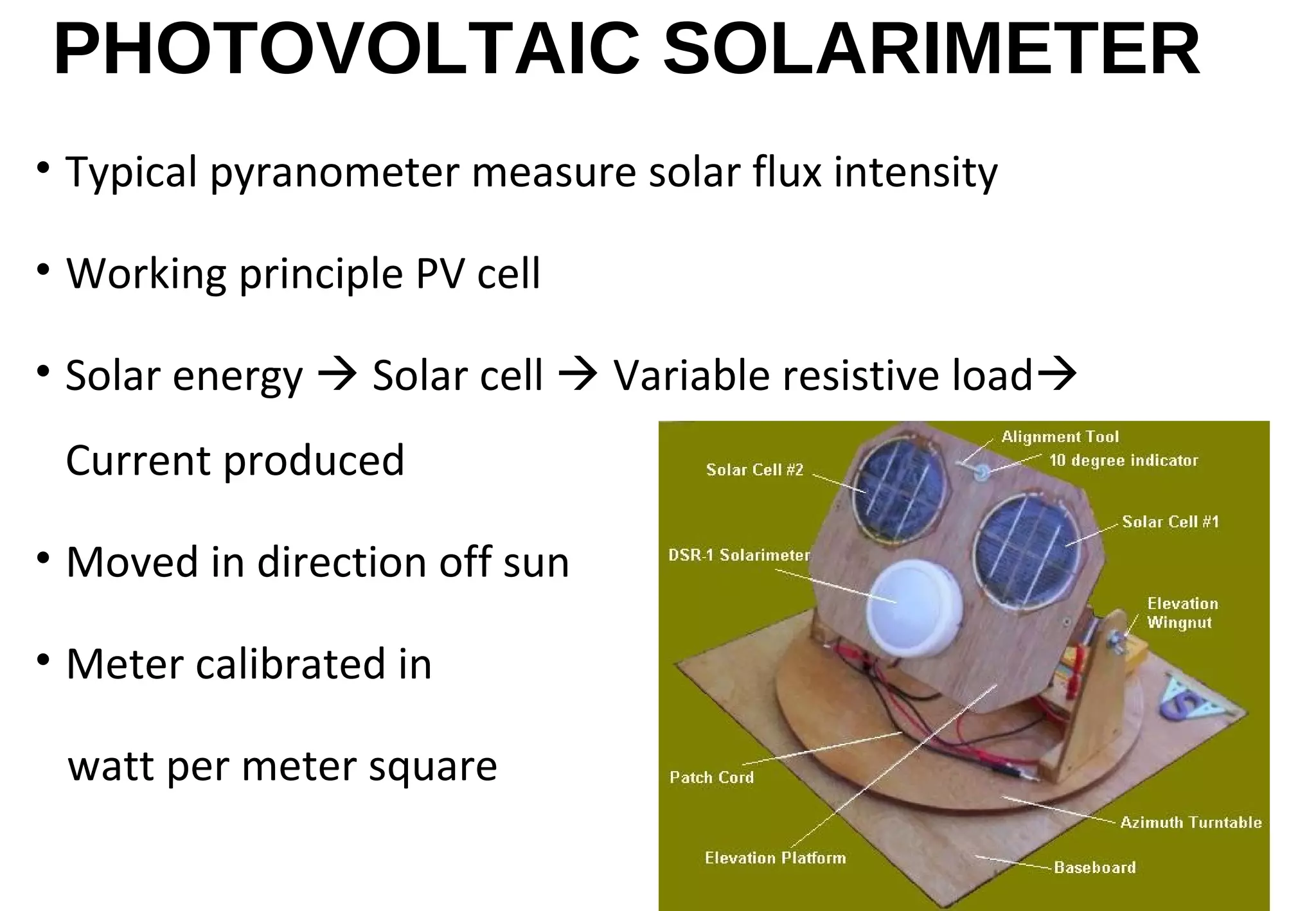 Principle of measurement of solar radiation | PPT