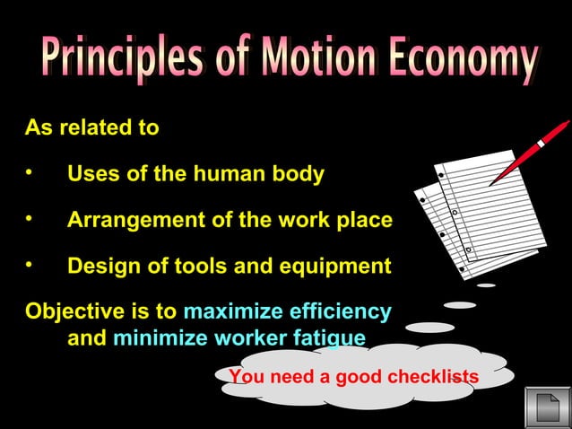 Principle of motion economy presented at BSTQM | PPT | Technology ...