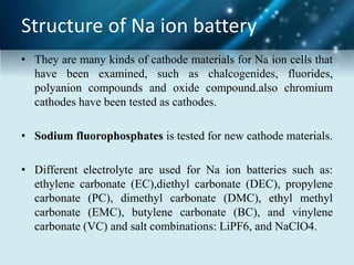 Principle of Sodium ion baterries | PPTX