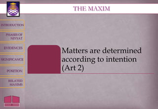 Principle of Niyyah | PPTX