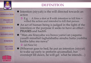 Principle of Niyyah | PPTX