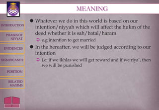 Principle of Niyyah | PPTX