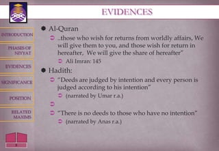 Principle of Niyyah | PPTX