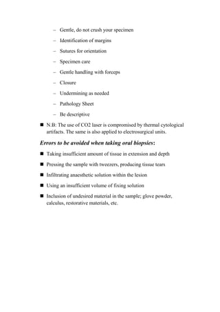 Principle of oral biopsy | PDF