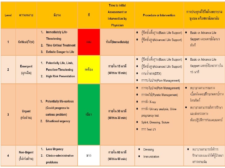 Principle Of Prachinburi Triage Scale(Pts)