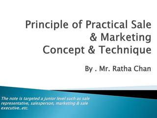Principle Of Practical Sale & Marketing Concept | PDF | Sales | Business